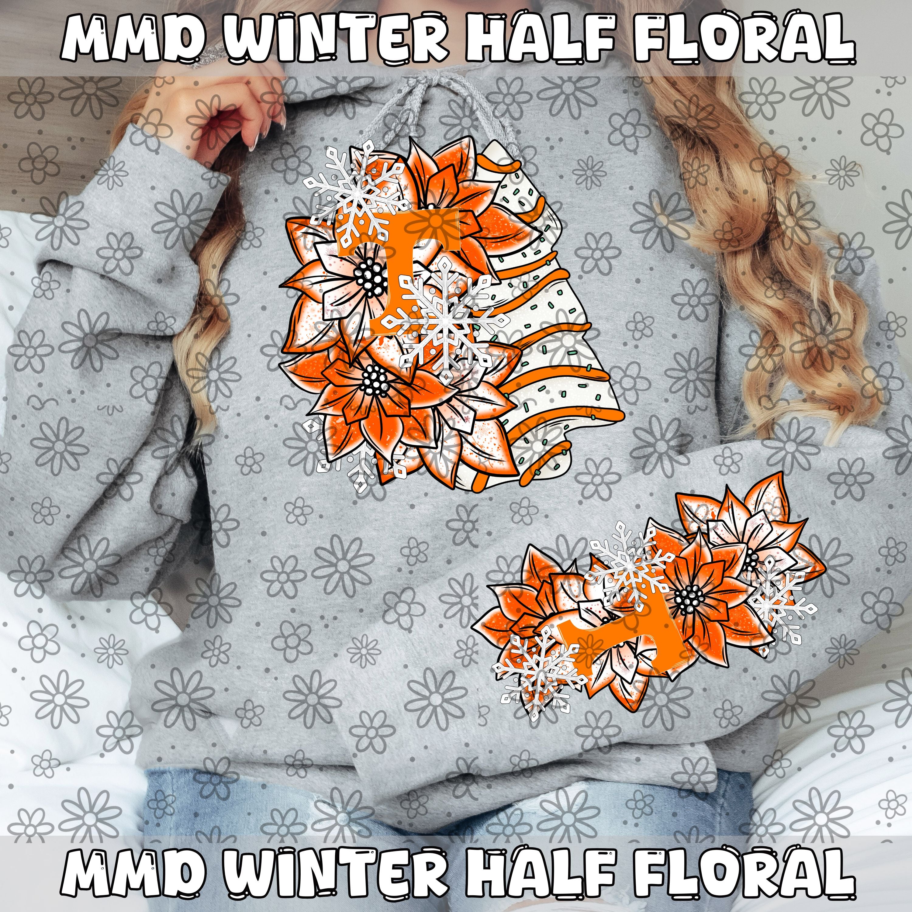 Winter Half Floral | Multiple Options | PNG – MYMARK Digitals